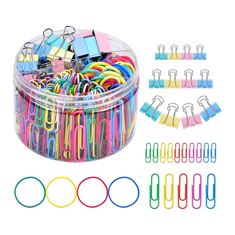 240Pcs Paper Clips Binder Clips,Colored Office Cli... – Grandado