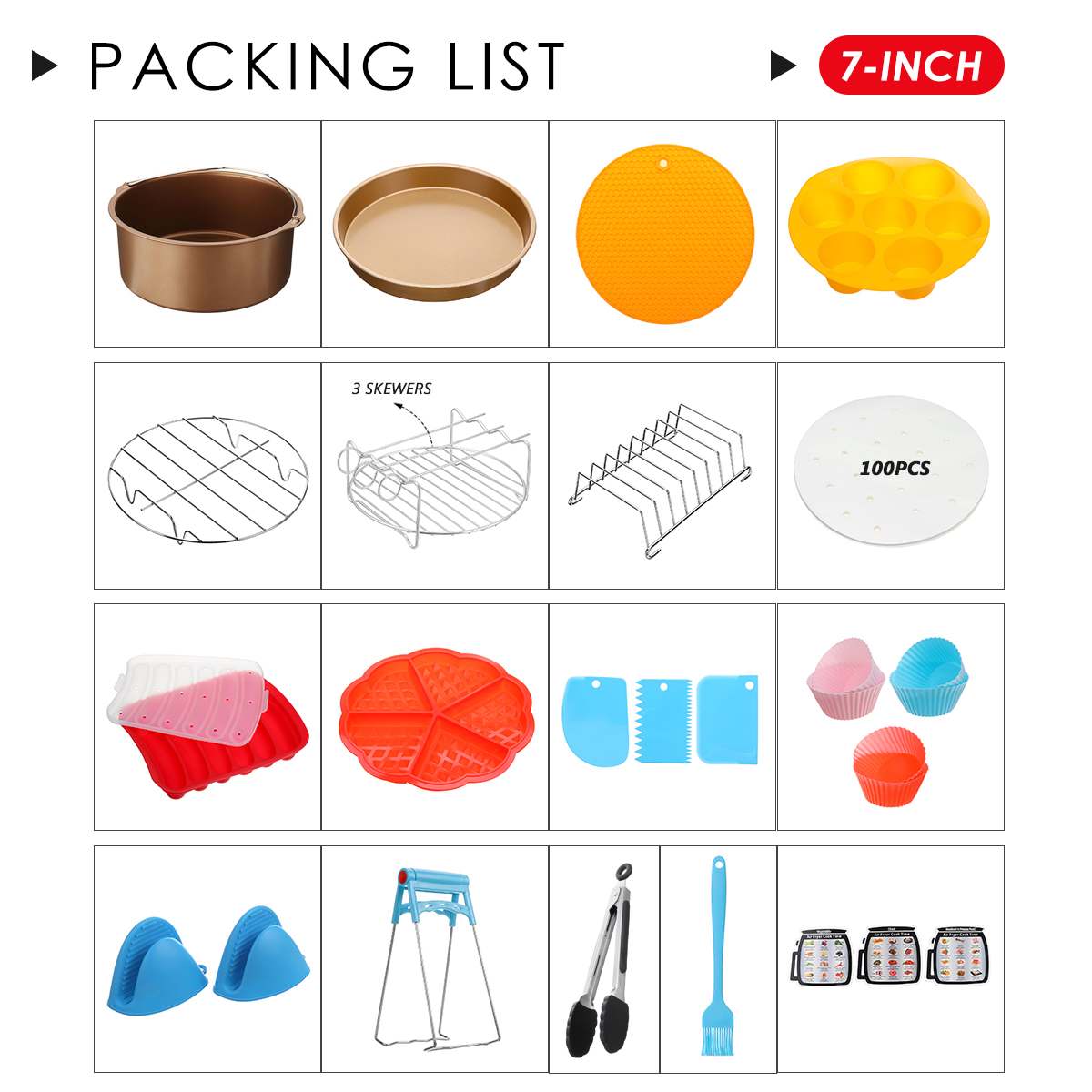 8pcs/set 7 / 8 Inch Air Fryer Accessories for Gowi... – Vicedeal