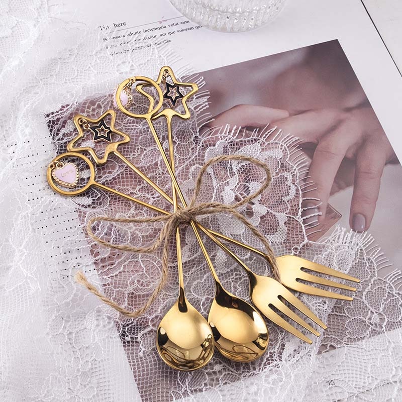 Stainless Steel Spoon Star Heart Shape Pendant For... – Grandado