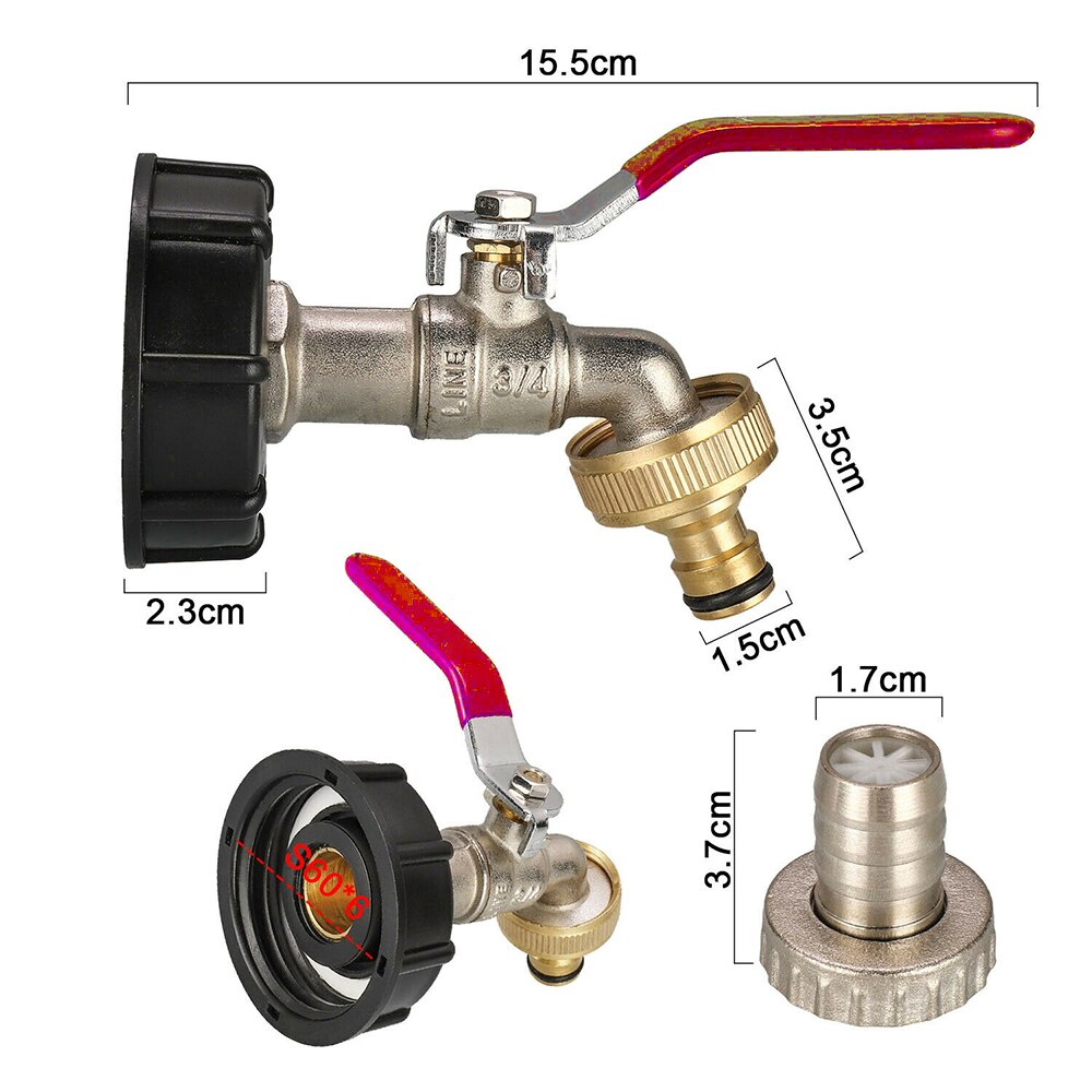 IBC Adapter With Drain Ball Valve For 1000 Liter C... – Grandado