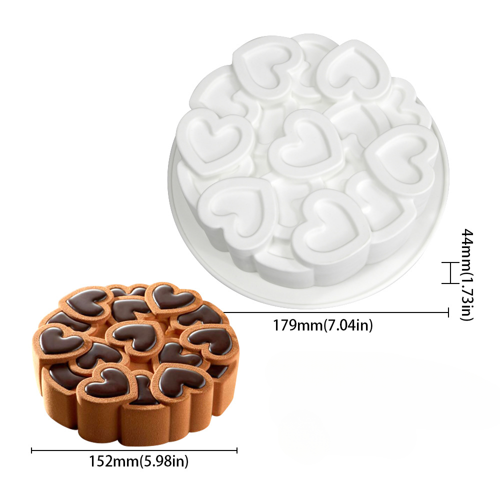 15,2 cm Liebe Herz Textur Kuchen Formen DIY Runde ... – Vicedeal