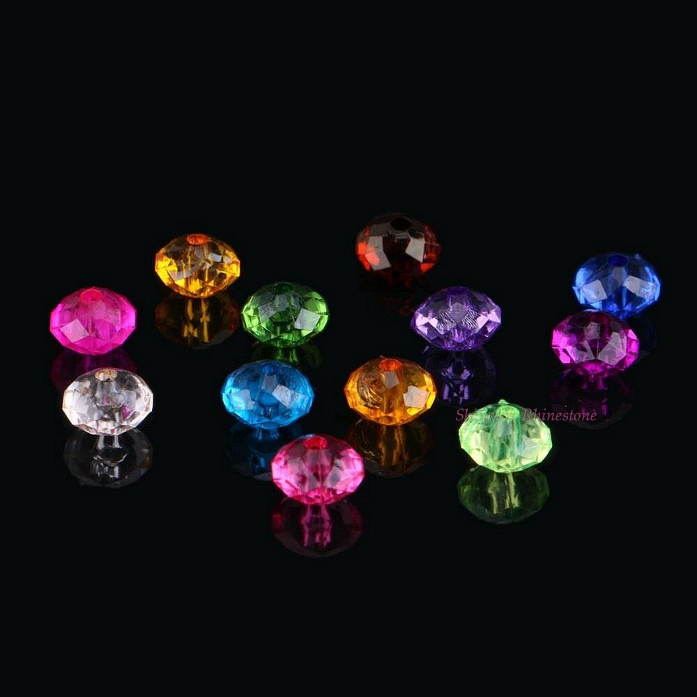 Akryl plast sy på platta pärlor blandad färg sömna... – Grandado