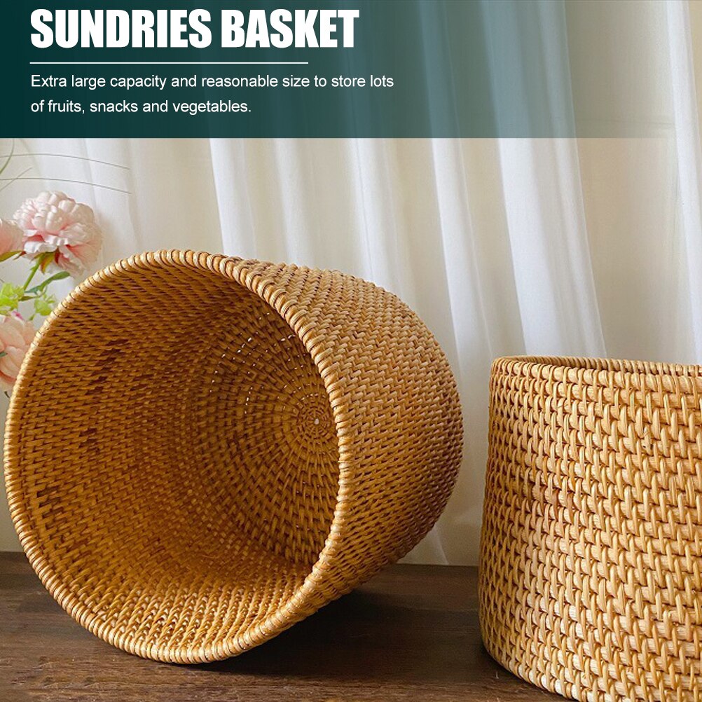 Basket Desktop Finishing Basket Fruit Rattan Organ... – Grandado