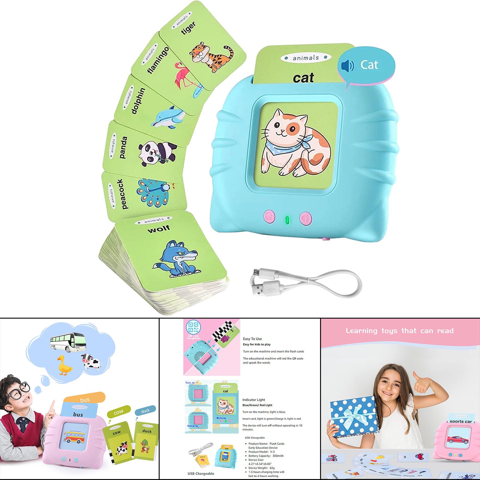 224Pcs Flash Cards Education Machine Audible with ... – Grandado