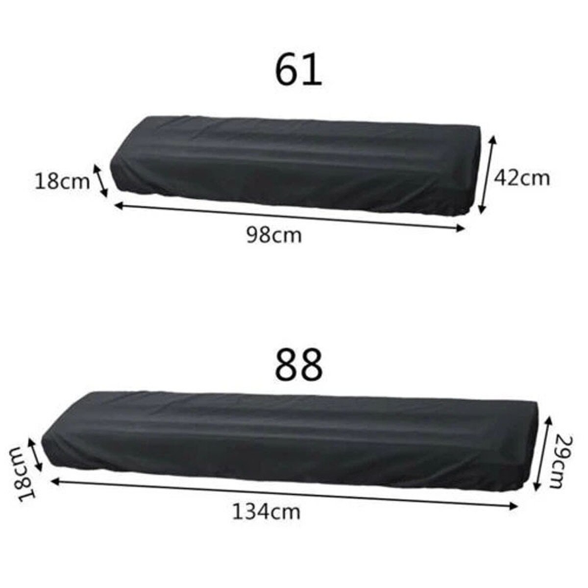 61/88 Key Universal Keyboard Cover Black Oxford Cl... – Vicedeal