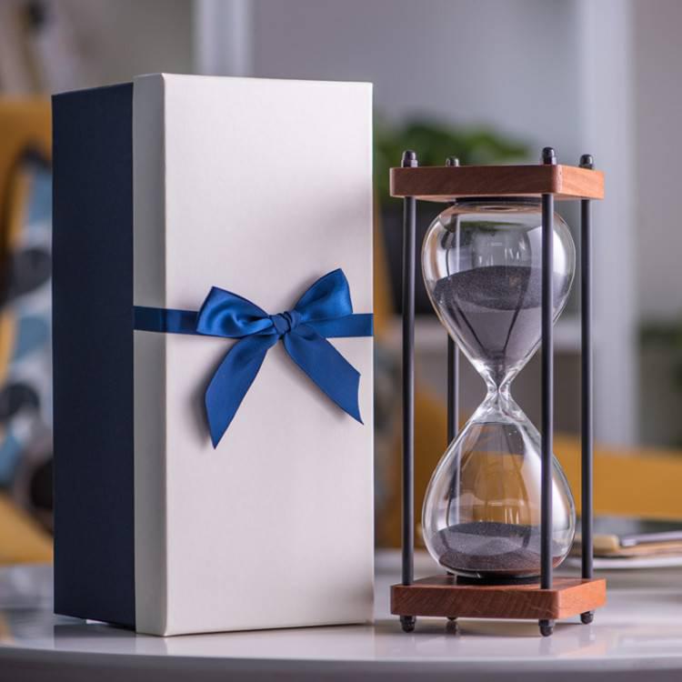 Reloj de arena Vintage cuadrado con fondo de mader... – Vicedeal