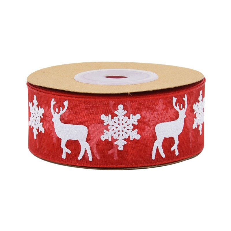 10/20M 2.5cm Merry Christmas Elk Deer Ribbon Organ... – Grandado
