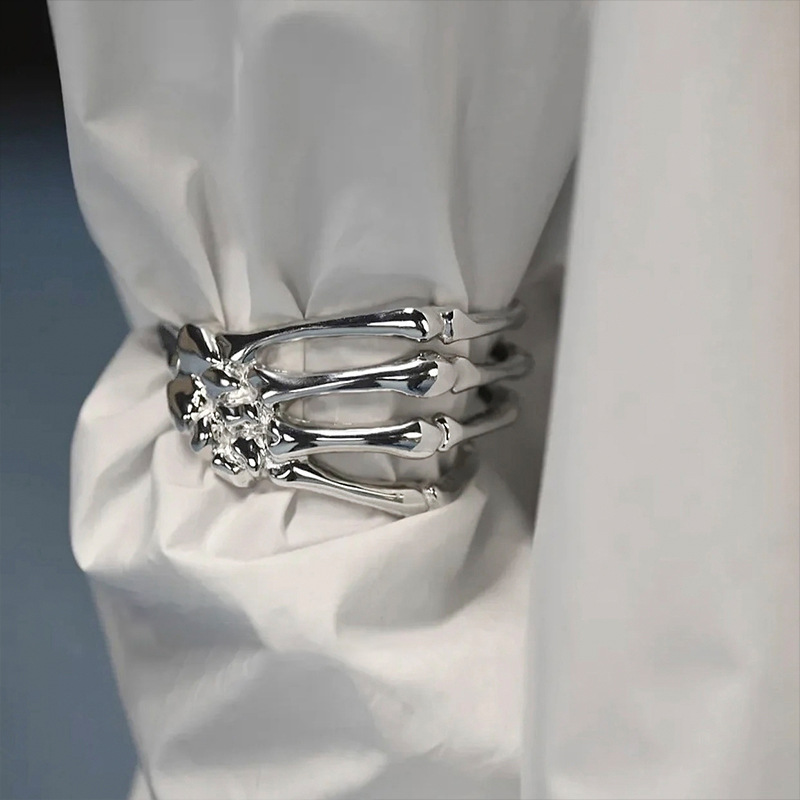 CARLIDANA Punk Exaggerated Silver Color Skeleton H... – Grandado