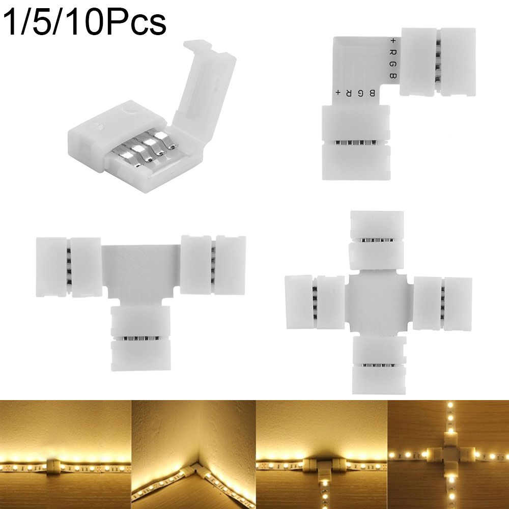 1 Pc 4Pin LED Strip Connector L T Cross Shape PCB ... – Grandado