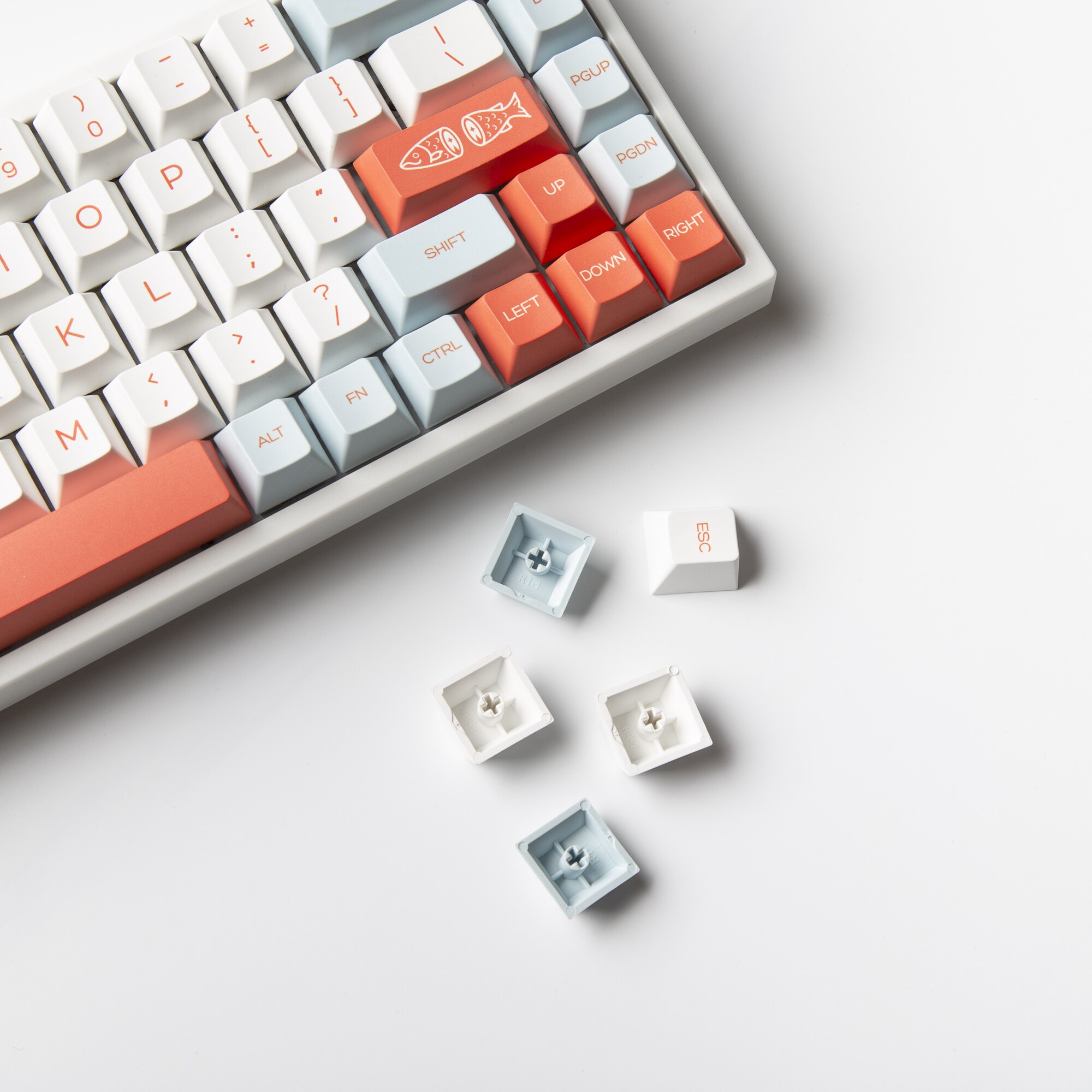 141 Keys/set GMK Salmon Keycaps PBT Dye Subbed Key... – Vicedeal
