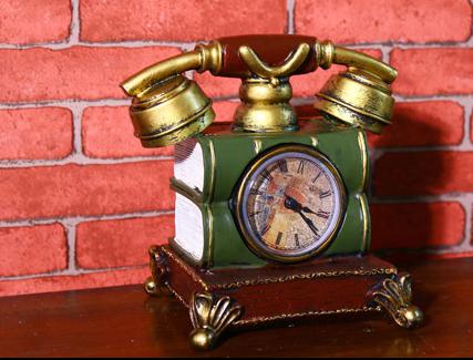 Retro Telephone Style Vintage Desk Clock Shabby Ch... – Grandado