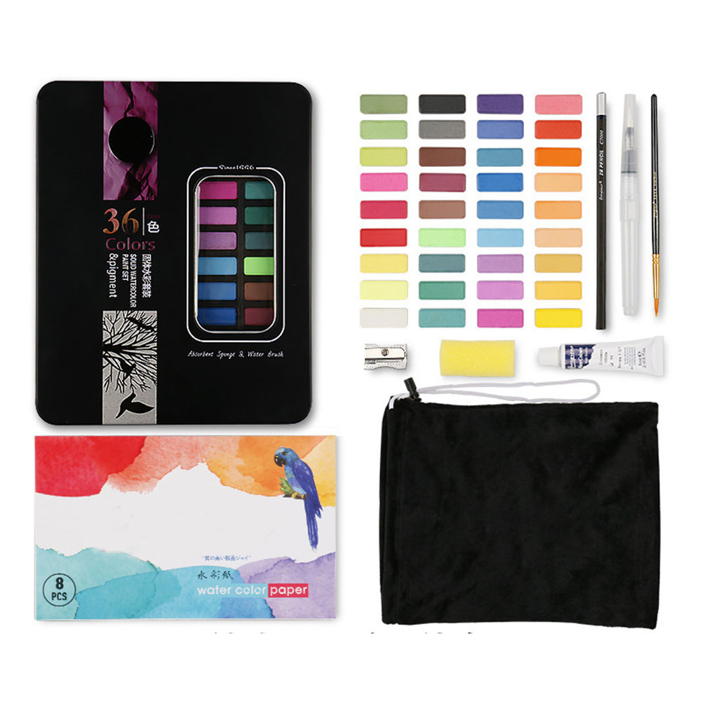 Watercolor Set Vibrant Colors Watercolor Paper Bru... – Grandado