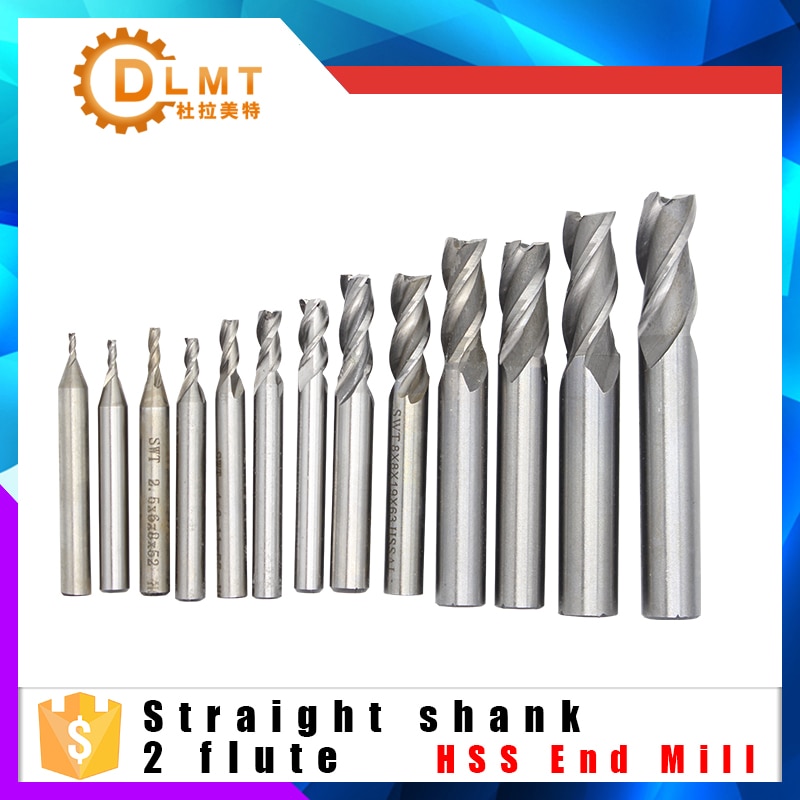 1PC HSS CNC Straight Shank 2 Flute End Mill Cutter... – Grandado