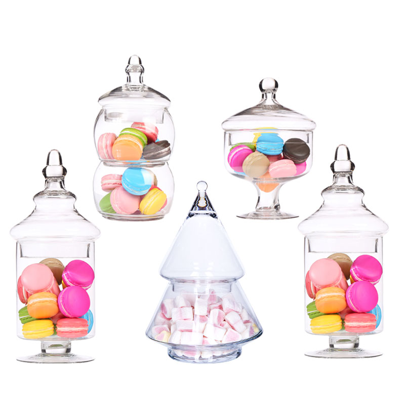 European Glass Jars with Lid Candy Cookie Stash Ja... – Grandado