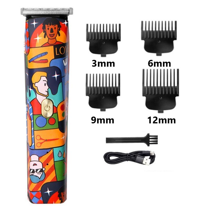 Kemei Graffiti Trimmer Men Zero Gapped Hair Clippe... – Grandado