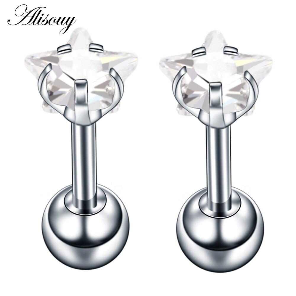 Alisouy 2pcs Star Prong set Zircon Ear Cartilage P... – Grandado