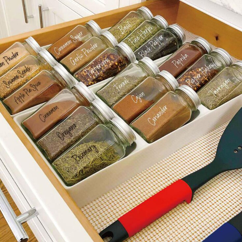 8 Sheets Label Stickers Kitchen Black and White Pa... – Grandado