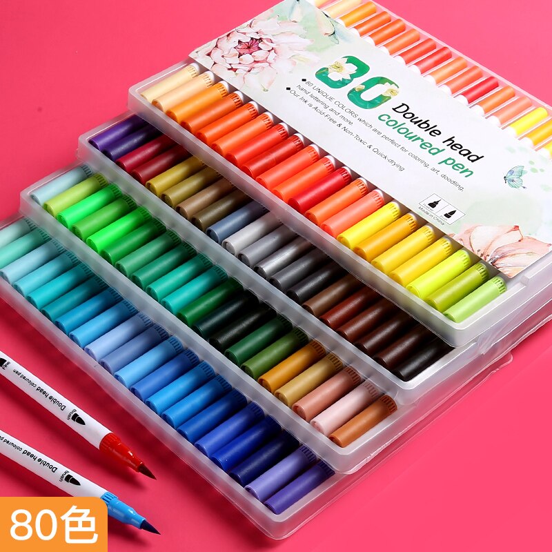 12/48/60/100 Colors FineLiner Art Marker Pens Dual... – Vicedeal