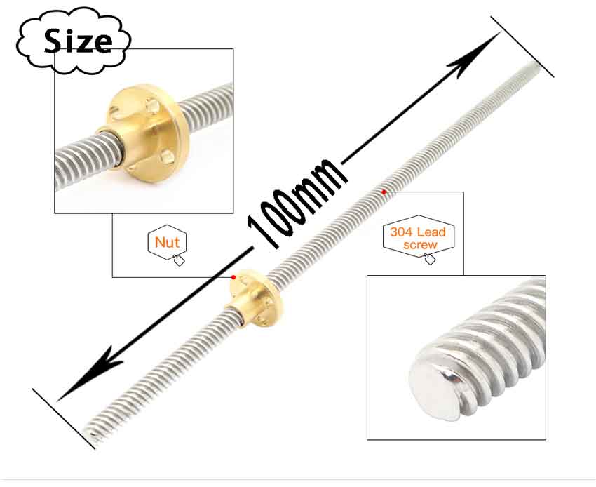 Blei Schraube Dia 8MM Schraube abstand 1mm Gewinde... – Grandado