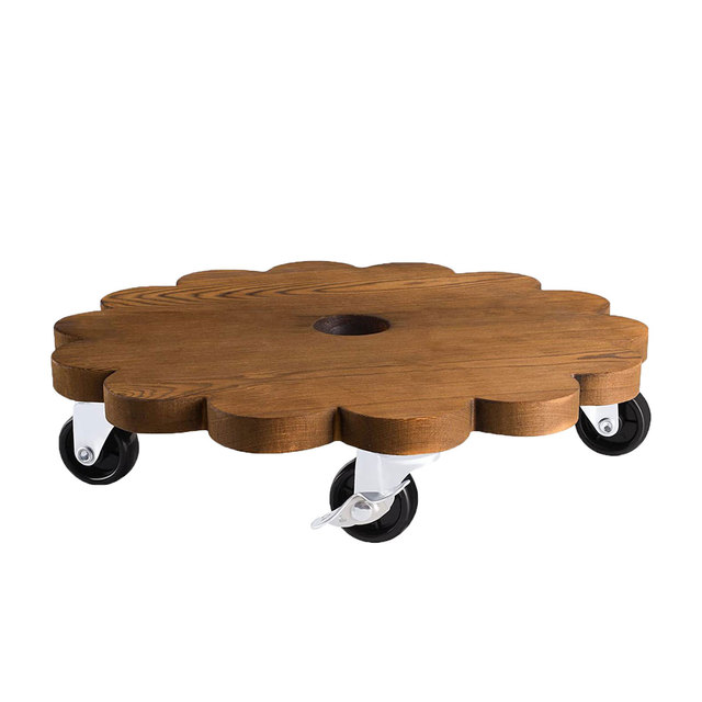 Rolling Wooden Pot Stand with Wheels Flower Pot Ca... – Grandado
