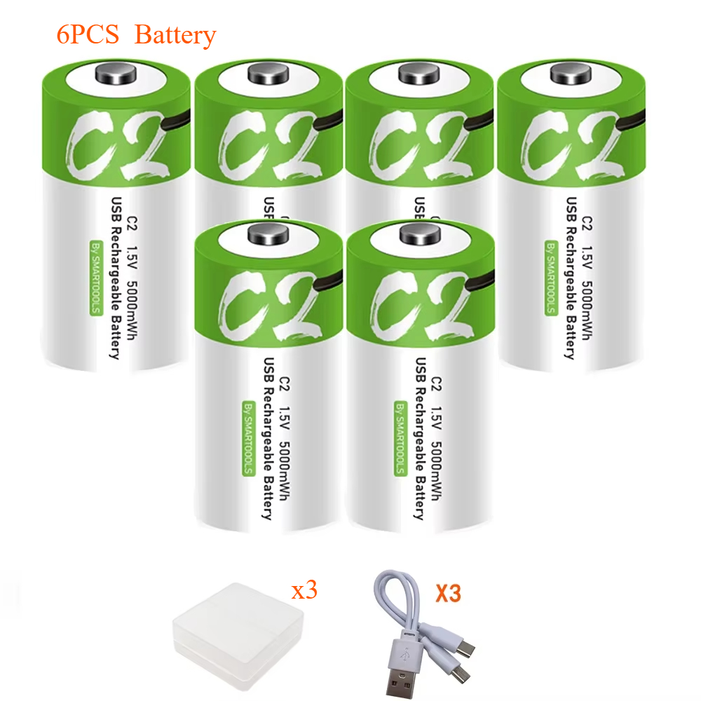 1,5 V 5000 mWh C Größe LR14 Li-Po-Akku Typ C Ultra... – Grandado
