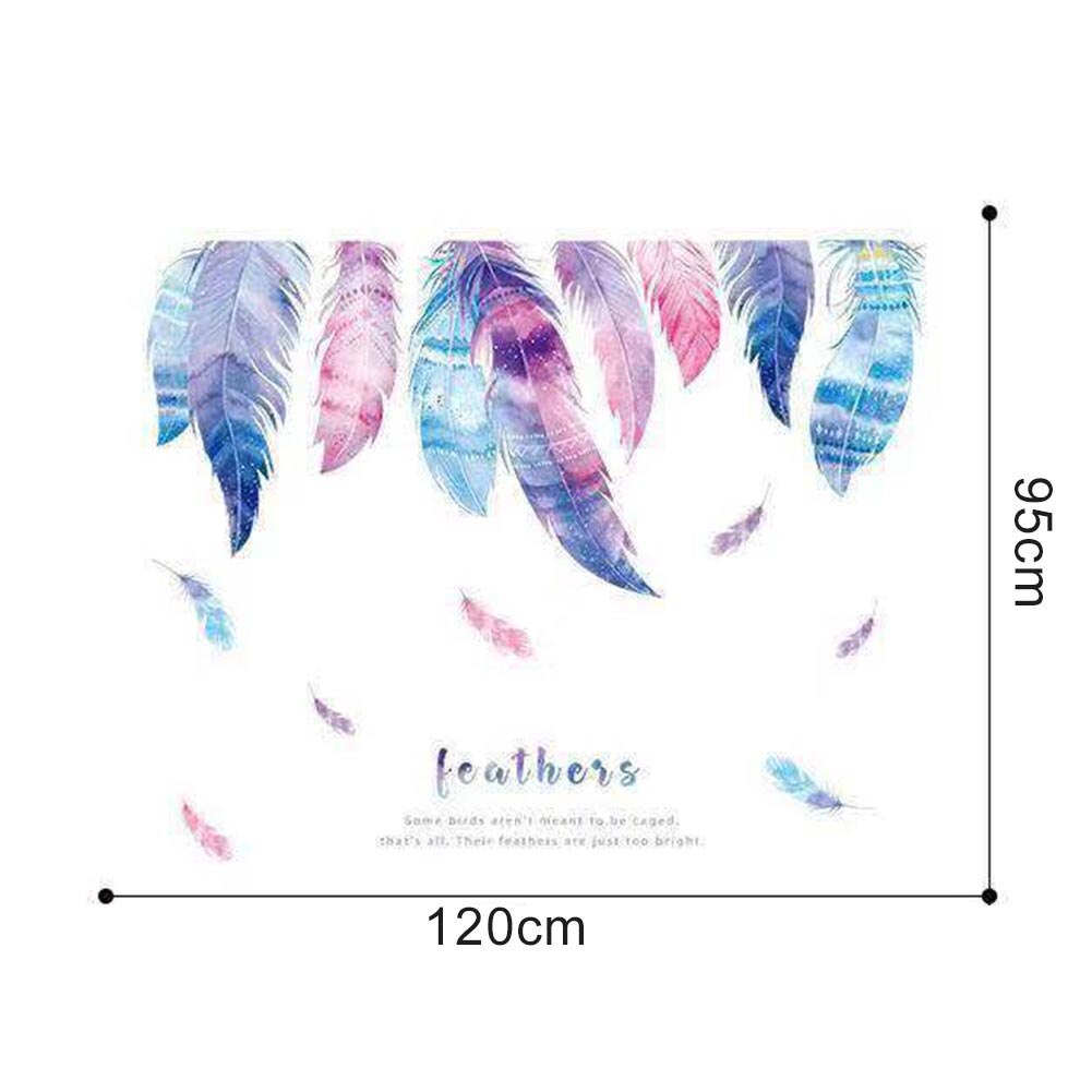 Colorful Feather Wall Sticker Home Self Adhesive D... – Vicedeal