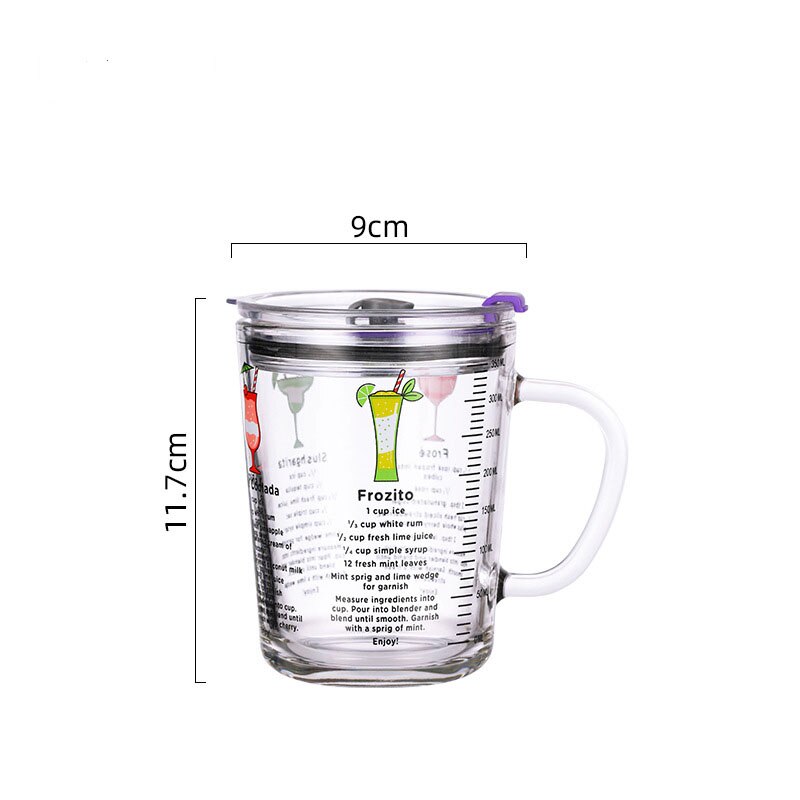 Transparent Calibration Cup with Lid Drinking Set ... – Grandado