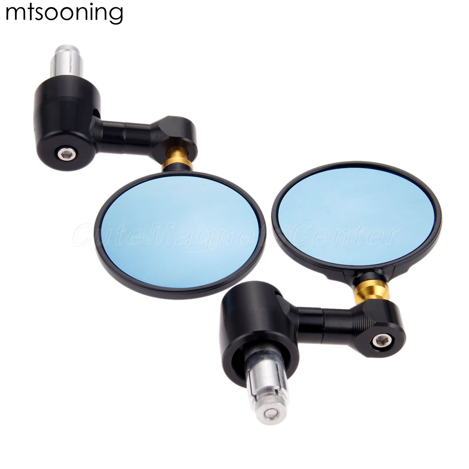 Mtsooning 1 Paar Ronde Blauw Motorfiets Achteruitk... – Vicedeal