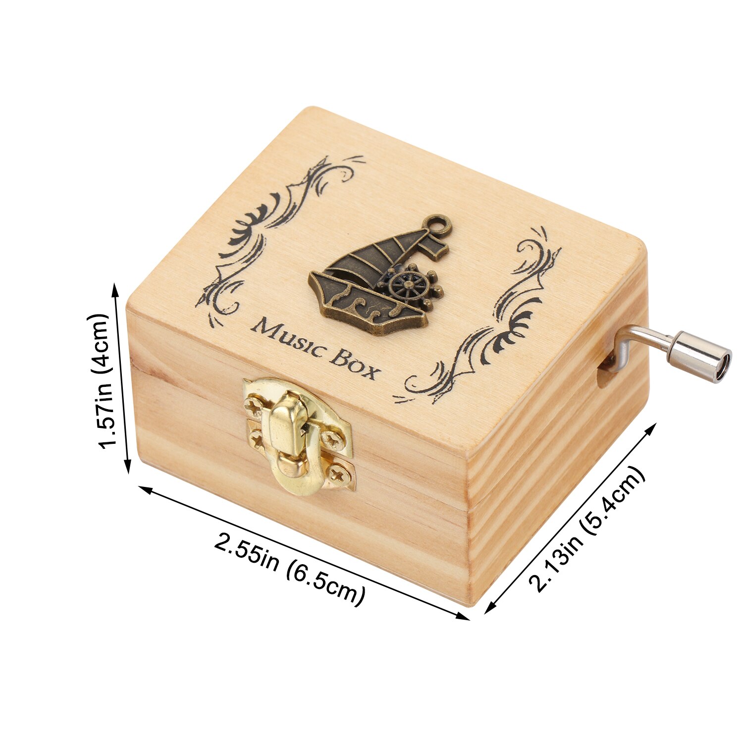 1PC Antique Music Box Wooden Hand Crank Classical ... – Grandado