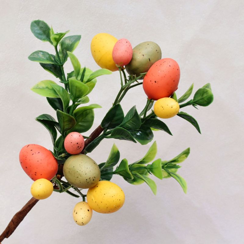 Easter Egg Tree Decorations Simulation Leaf String... – Grandado