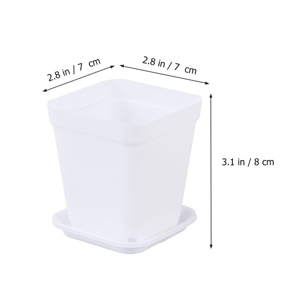 6pcs Thicken Flower Pots Square Planters Pot Trays... – Vicedeal