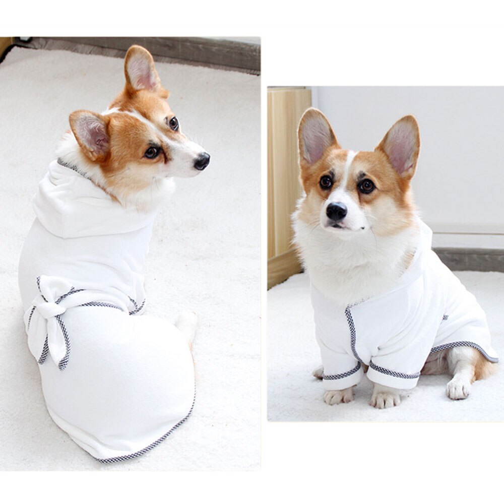 Witte Pet Badjas Kat Honden Winterjas Bad Pyjama M... – Grandado