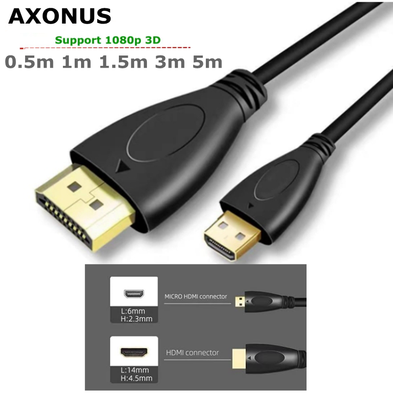 Micro HDMI-Compatible to HDMI-compatible Cable HD ... – Grandado