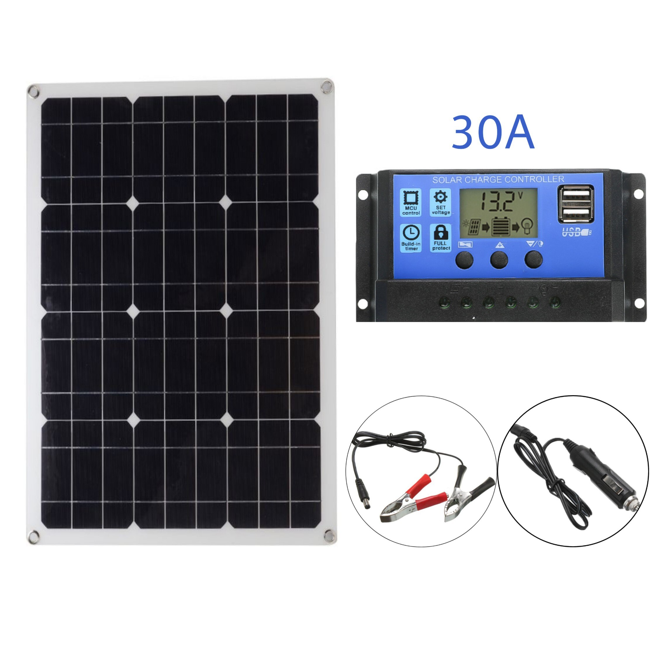 12V Solar Panel50W double USB Output Solar battery... – Grandado