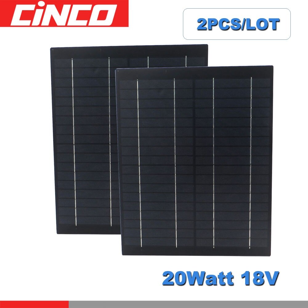 2Stck X Poly Tafel Solar- 18V 20W 1.1A Haustier mo... – Grandado