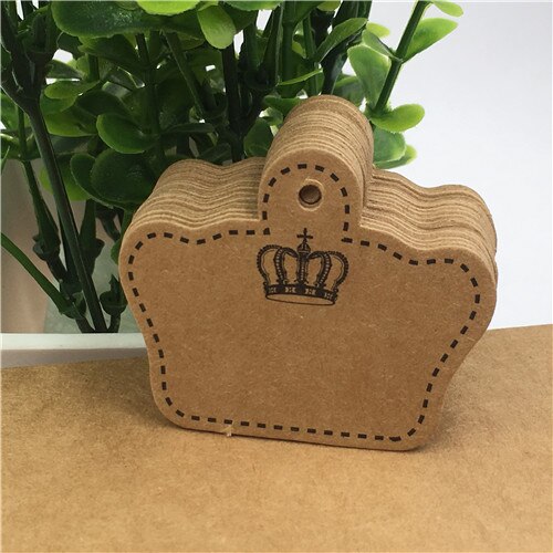 Brown Crown Shape Kraft Paper Cardboard Tags Label... – Vicedeal