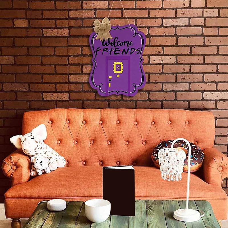 Welcome Friends Sign Front Door Hanger Wooden Frie... – Vicedeal