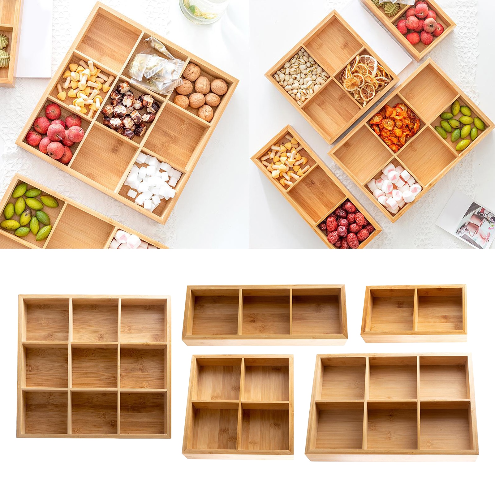 Wooden Snack Dish Serving Tray Platter Appetizer C... – Grandado