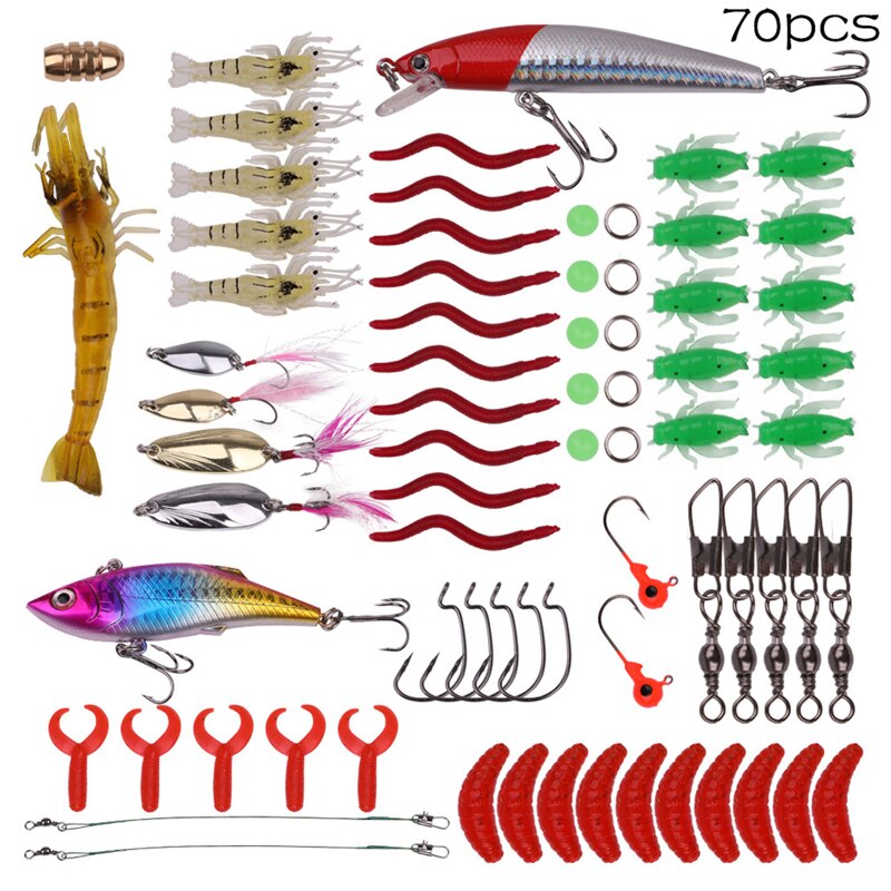 70 Bait Set Full Kit Fishing Lures Set Mixed Hard ... – Grandado