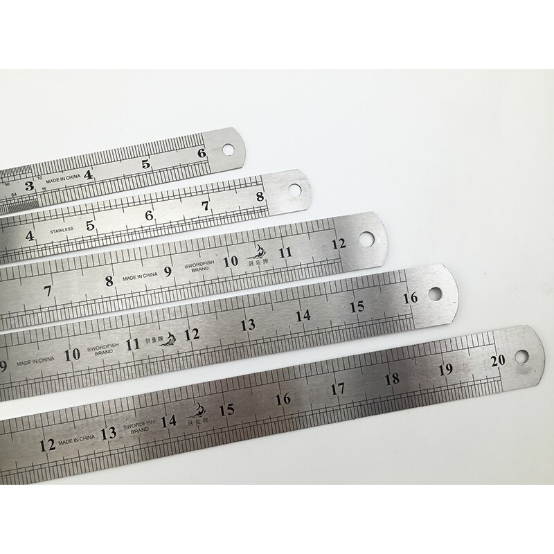 1Pc Stainless Steel Metal Ruler 15/20/30/40cm Metr... – Grandado