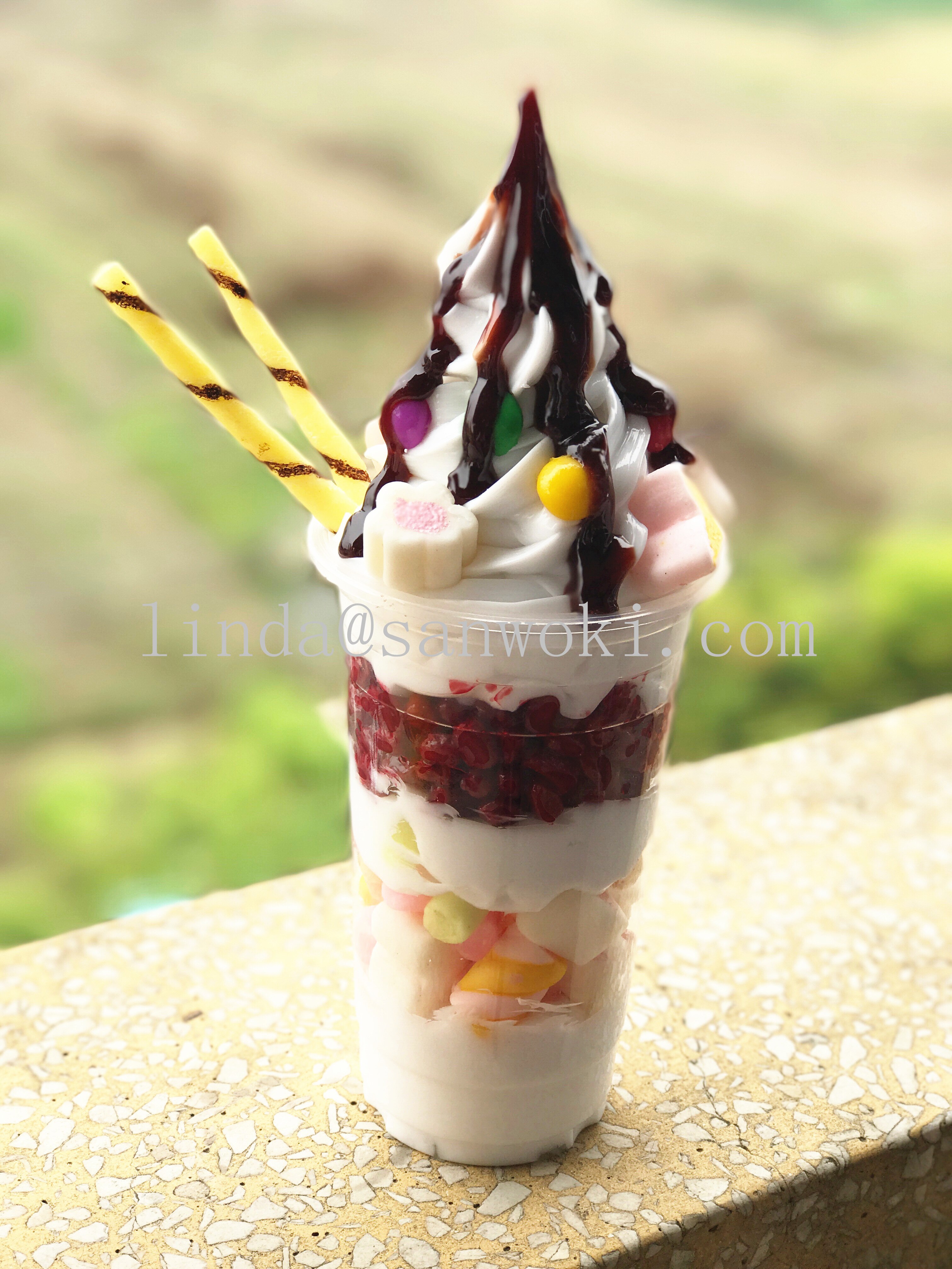 Simulation ice cream model fruit cup model fresh j... – Grandado