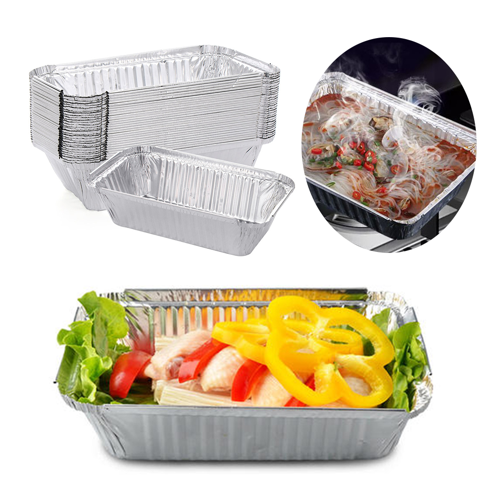 30 Pcs Aluminum Foil Box Roasting BBQ Tray Baking ... – Vicedeal