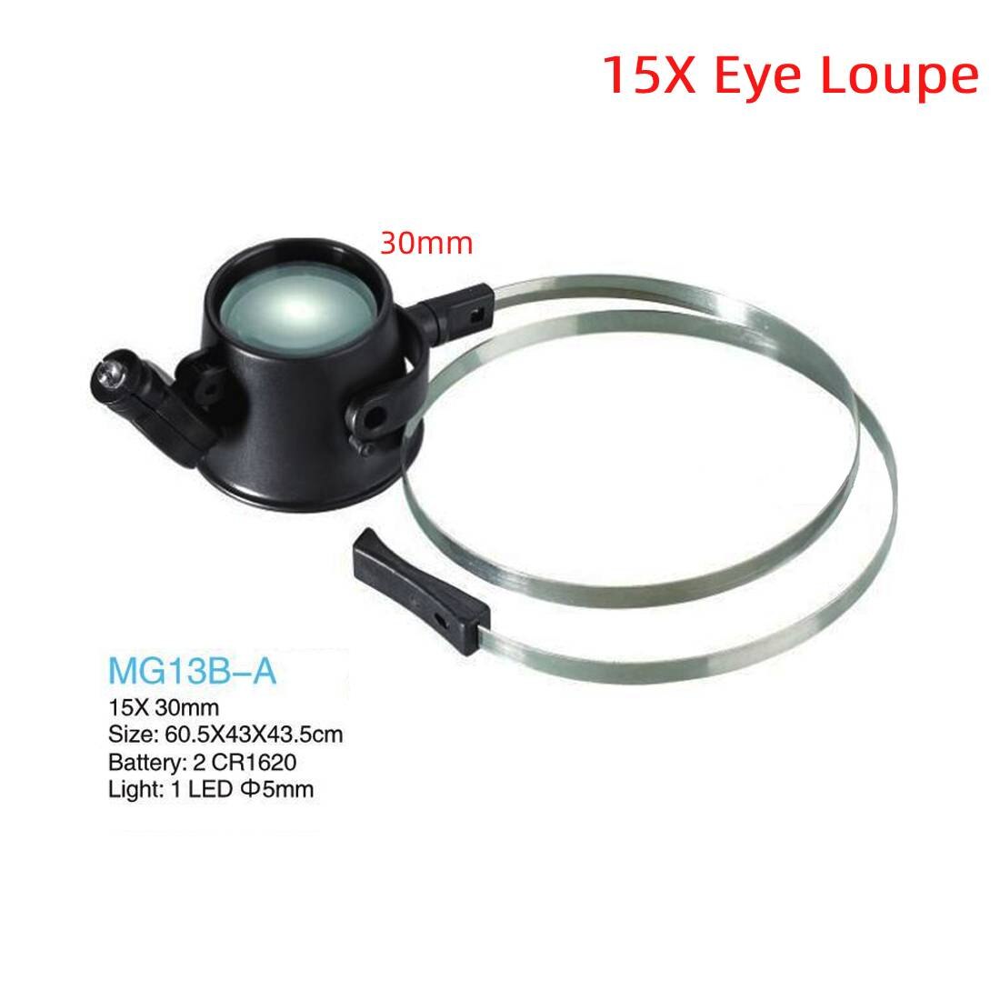Portable 15X Headband Eye LED Magnifier Loupe Jewe... – Grandado