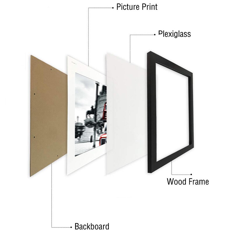 Wooden Frame A4 A3 Black White Nature Solid Simple... – Grandado