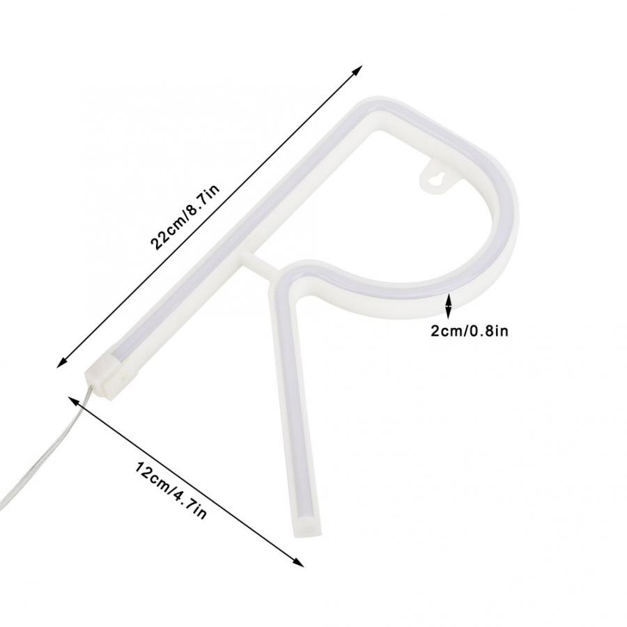 USB Power LED Neon Light Letter R Shaped Pink Or C... – Grandado