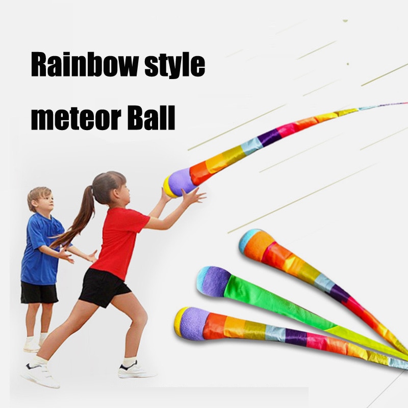 Newest Funny Hand Throw Meteor Rainbow Ball Ribbon... – Grandado