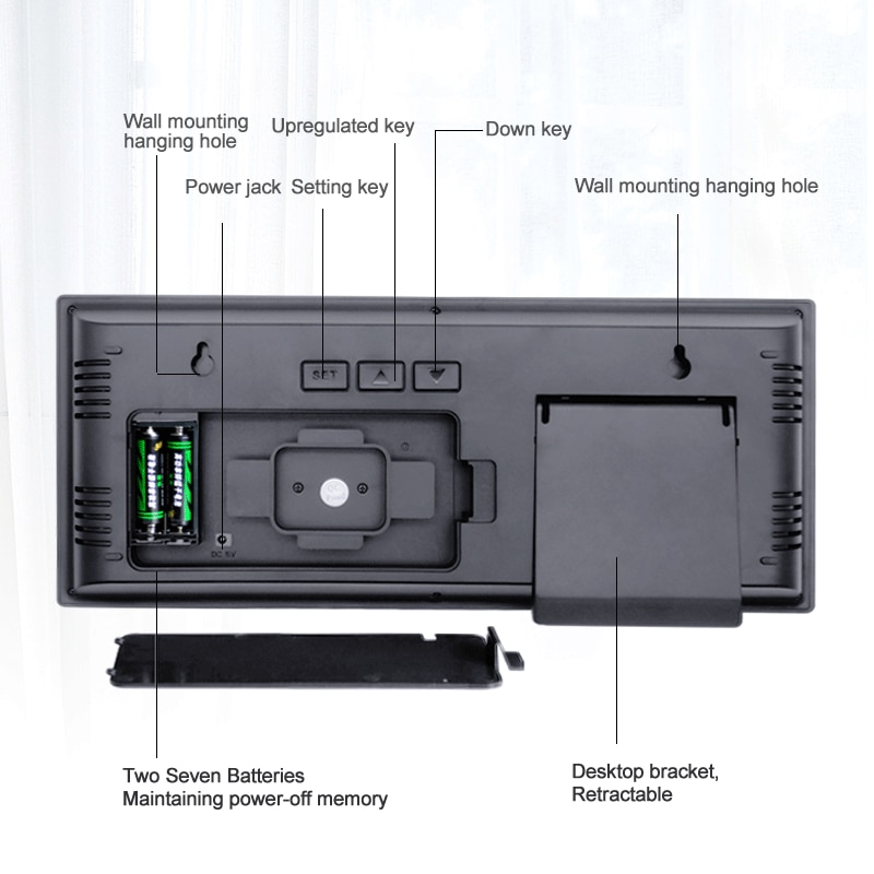 Large Number LED Wall Clock Display Electronic The... – Vicedeal