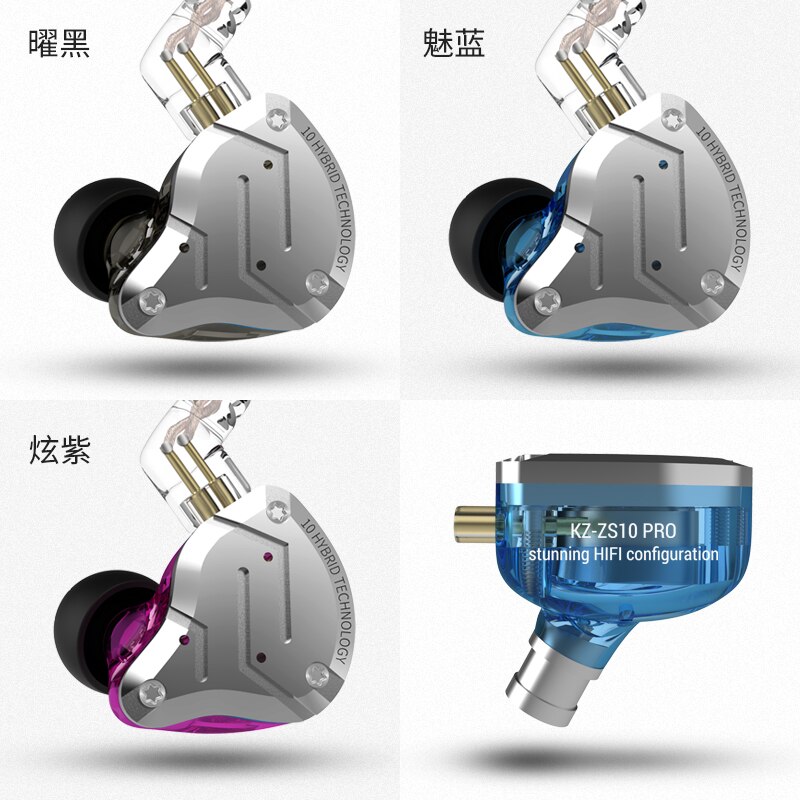 Kz ZS10 Pro In Ear Headset Metalen 4ba + 1dd Hybri... – Vicedeal
