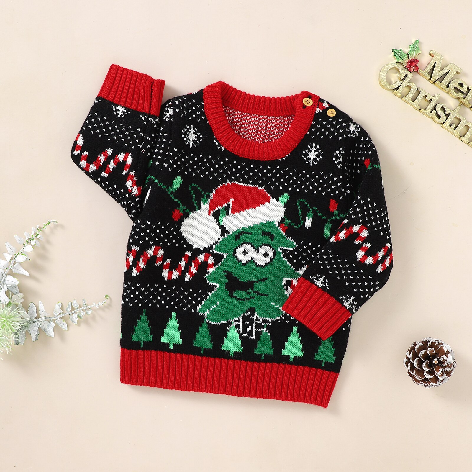 Baby Knitted Cartoon Sweater Jacquard Long Sleeve ... – Grandado