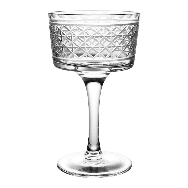 Martini Glass Bohemia Handmade Crystal Carved Cock... – Vicedeal